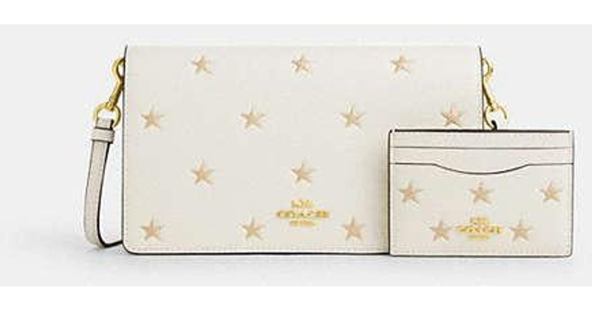 COACH Boxed Anna Foldover Clutch Crossbody Bag And Card Case Set With ...