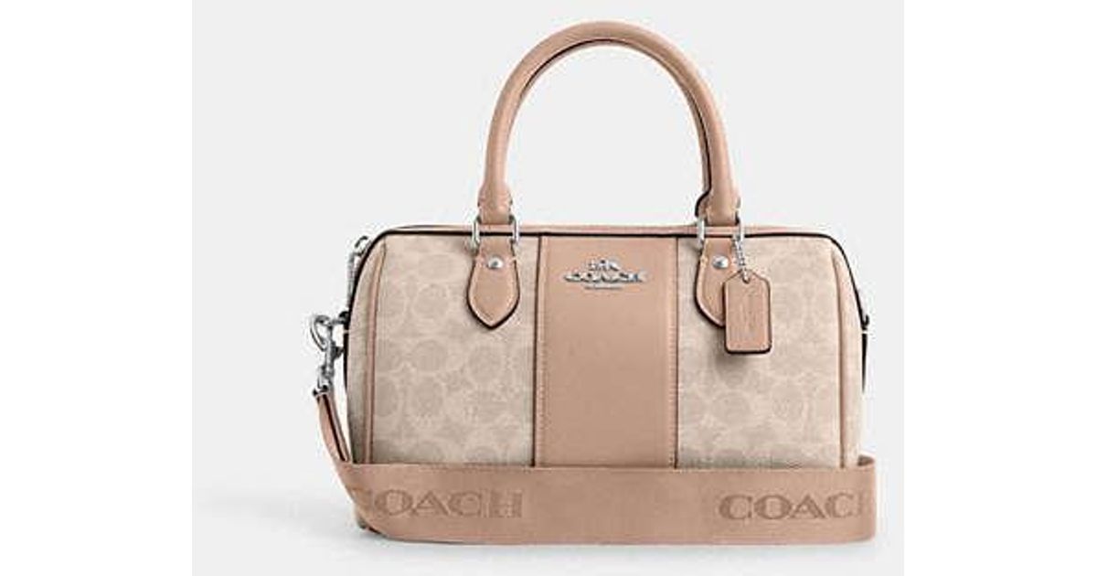 COACH Rowan Satchel Bag In Signature Canvas in Black | Lyst