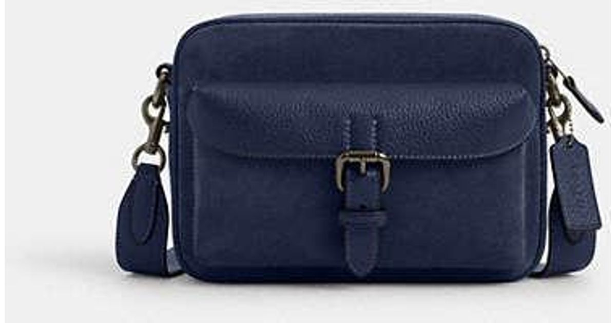 COACH Warner Crossbody Bag In Suede in Blue for Men | Lyst