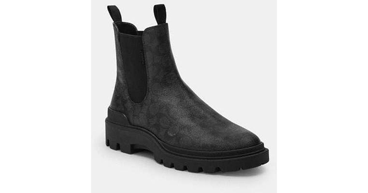 COACH Collin Boot In Signature Canvas in Black for Men | Lyst
