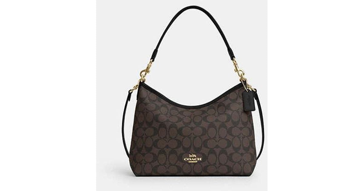 COACH Laurel Shoulder Bag In Signature Canvas in Black | Lyst