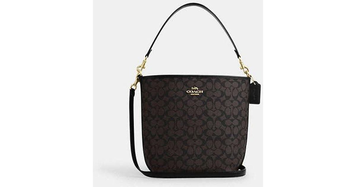 COACH City Large Bucket Bag In Signature Canvas in Black | Lyst