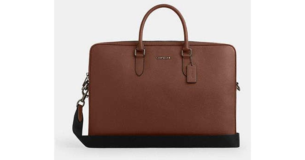 COACH Ethan Large Brief in Brown for Men | Lyst