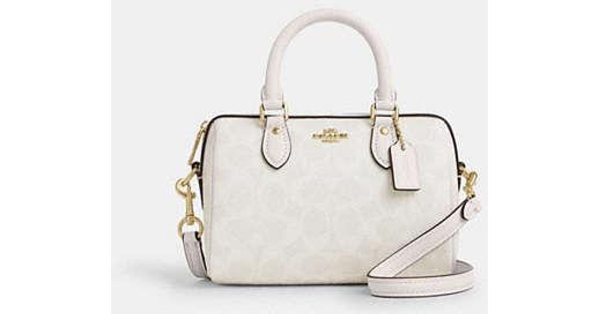 COACH Mini Rowan Crossbody Bag In Signature Canvas in Black | Lyst