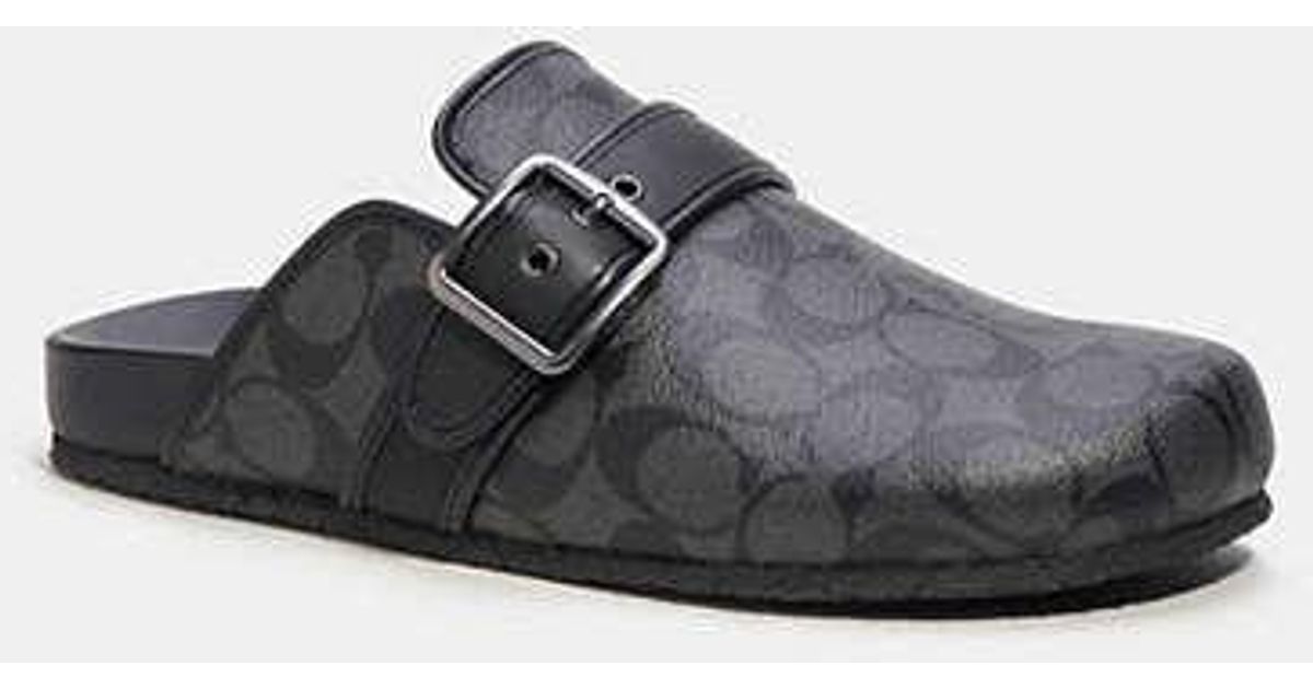 COACH Clog Sandal In Signature Canvas in Black for Men | Lyst