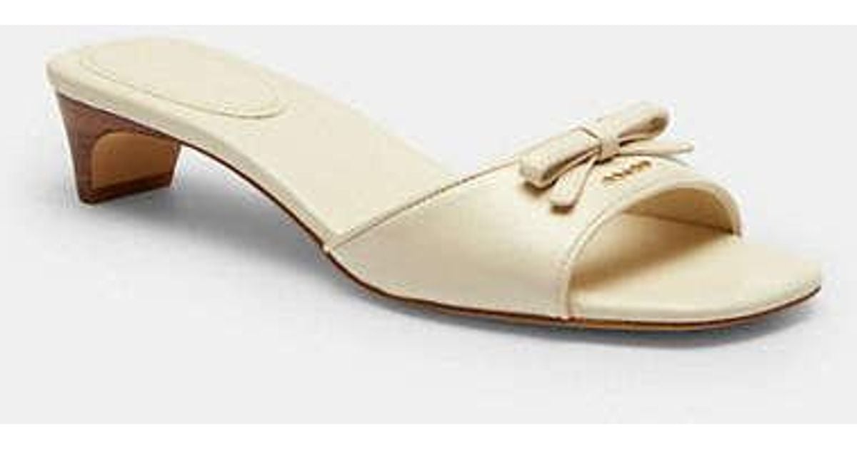 COACH Bow Kitten Heel Sandal in Black | Lyst