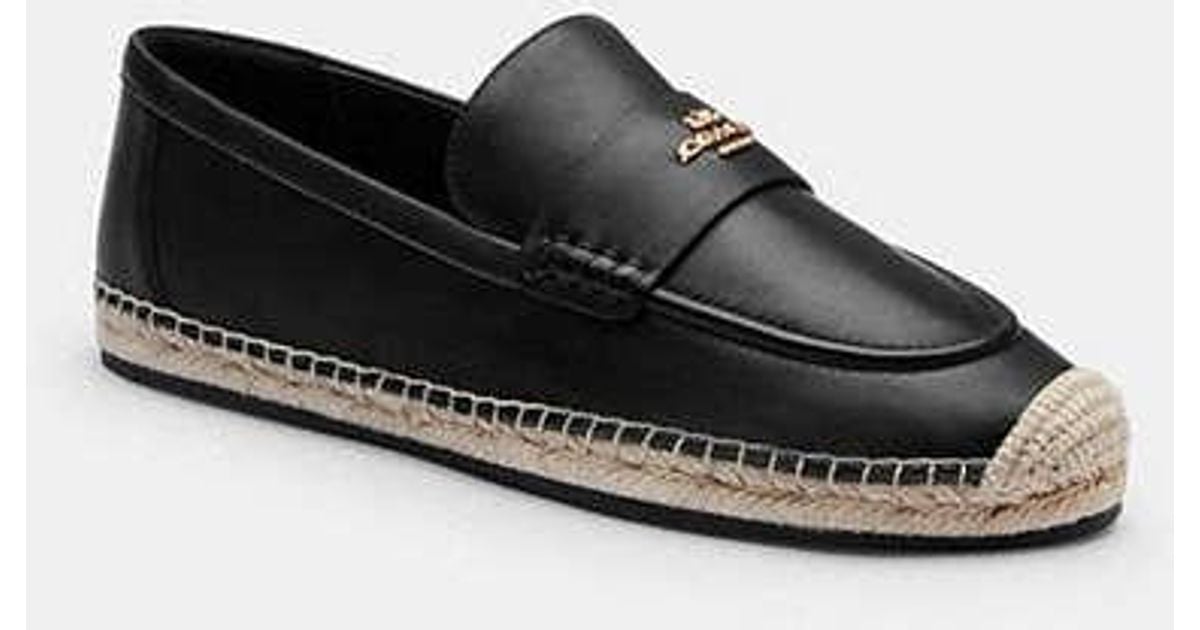 COACH Loafer Espadrille in Black | Lyst