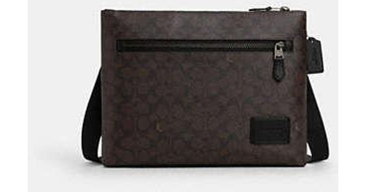 COACH Carrier Zip Crossbody Bag In Signature Canvas in Black for Men | Lyst