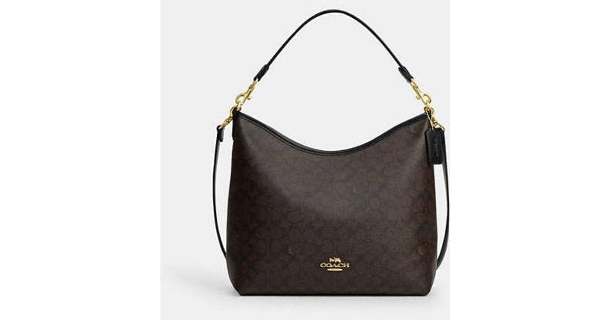 COACH Laurel Large Shoulder Bag In Signature Canvas in Black | Lyst