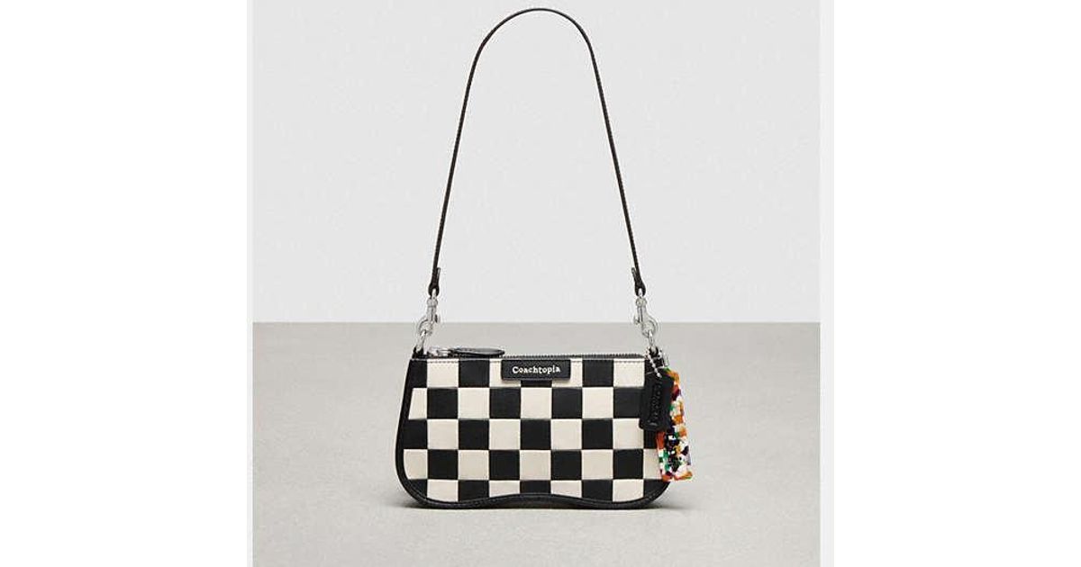 COACH Small Wavy Shoulder Bag In Checkerboard Upcrafted Leather in ...