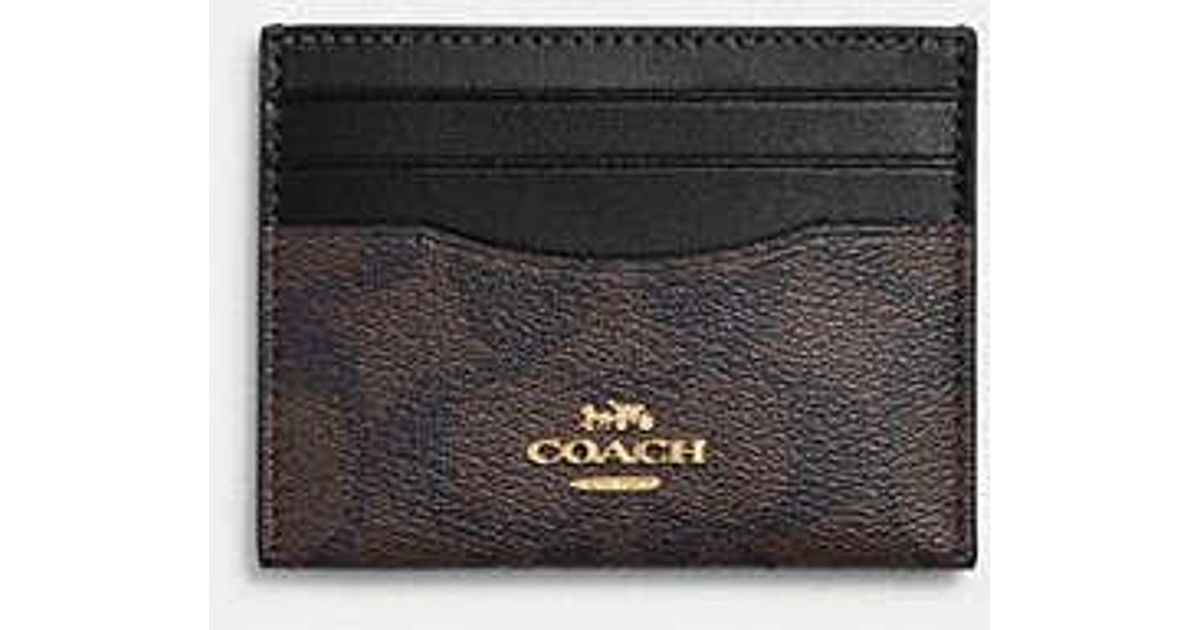 COACH Slim Id Card Case in Black | Lyst UK