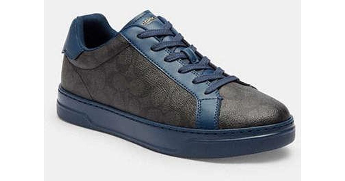 COACH High Line Sneaker In Signature Canvas in Blue for Men | Lyst