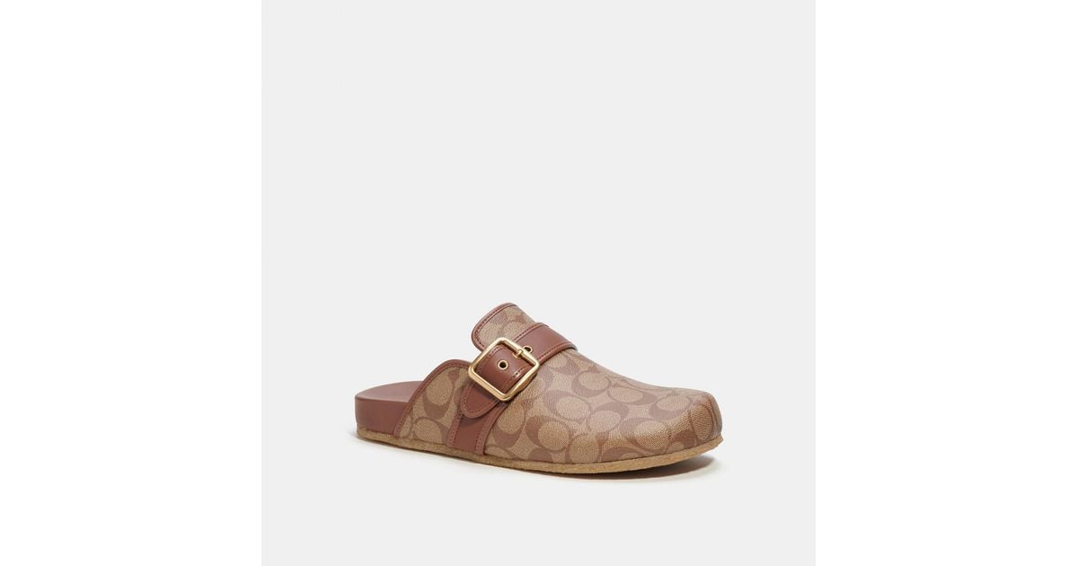 Coach Outlet Clog Sandal In Signature Canvas in Brown for Men | Lyst