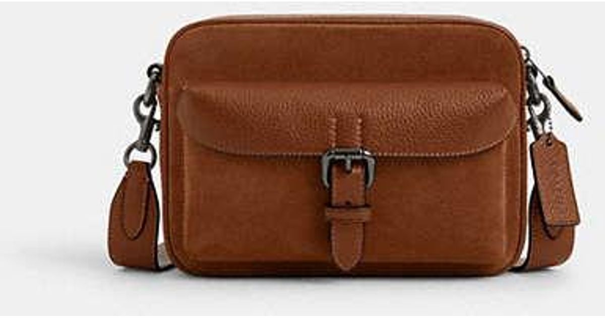 COACH Mixed Material Warner Crossbody Bag in Brown for Men | Lyst