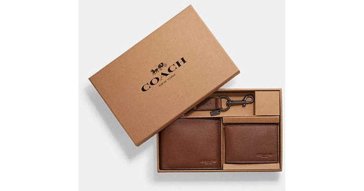 COACH Boxed 3 In 1 Wallet Gift Set in Black for Men | Lyst