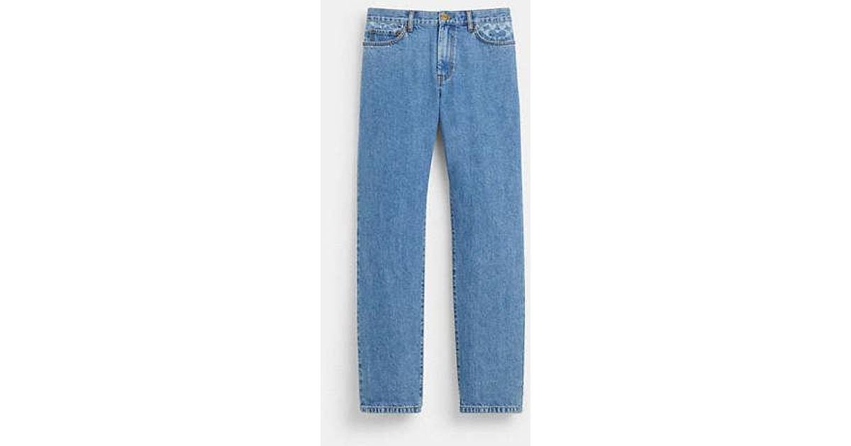 COACH Straight Fit Denim Jeans in Blue for Men | Lyst