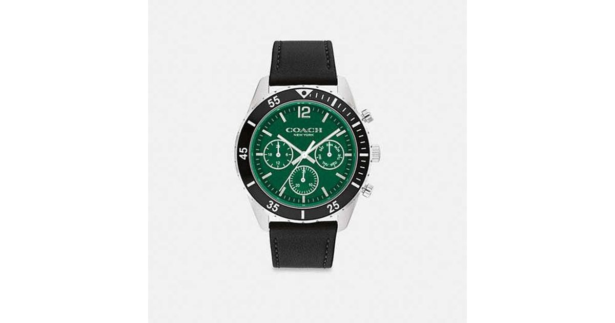 COACH Cole Watch, 44 Mm in Black for Men | Lyst