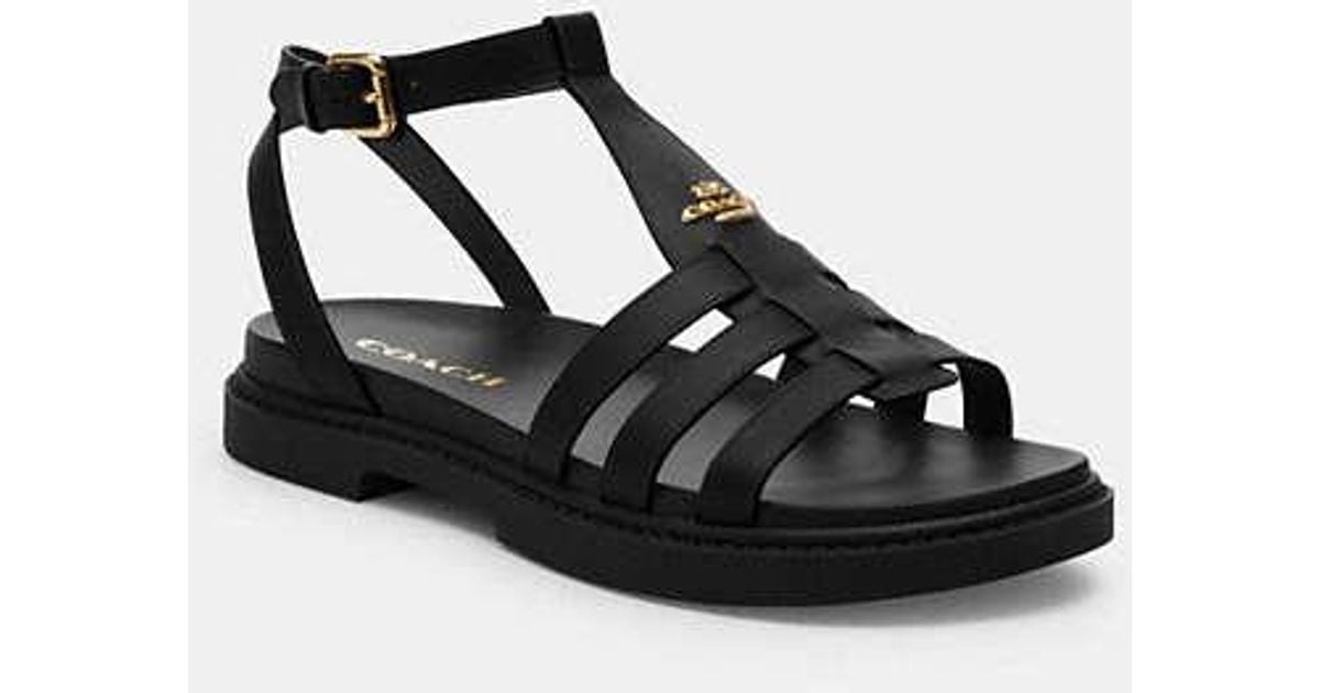 COACH Franny Sandal in Black | Lyst