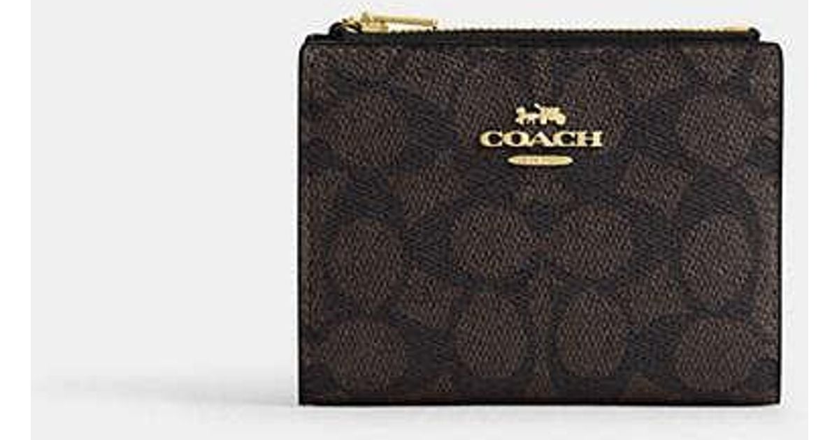 COACH Bifold Wallet In Signature Canvas in Black | Lyst