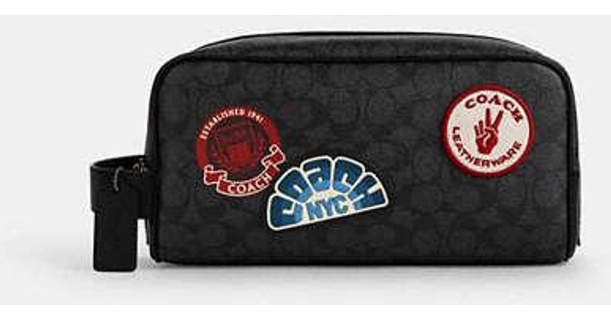 COACH Large Travel Kit in Black for Men | Lyst