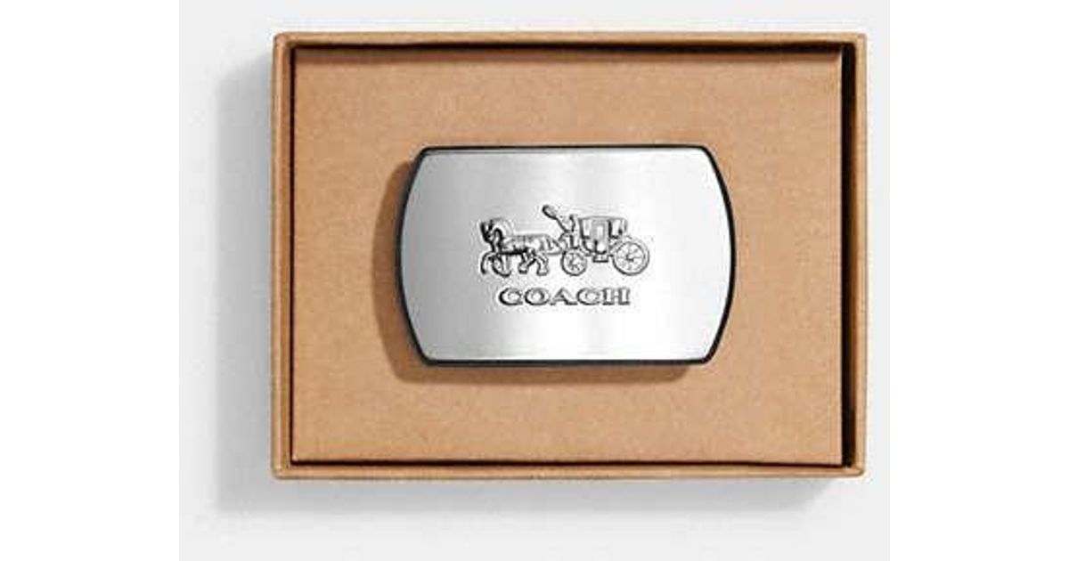 COACH Boxed Horse And Carriage Plaque Belt Buckle in Black for Men | Lyst