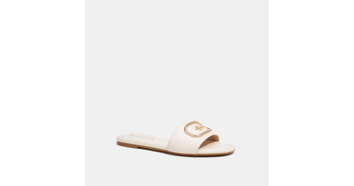COACH Evy Sandal in Natural | Lyst