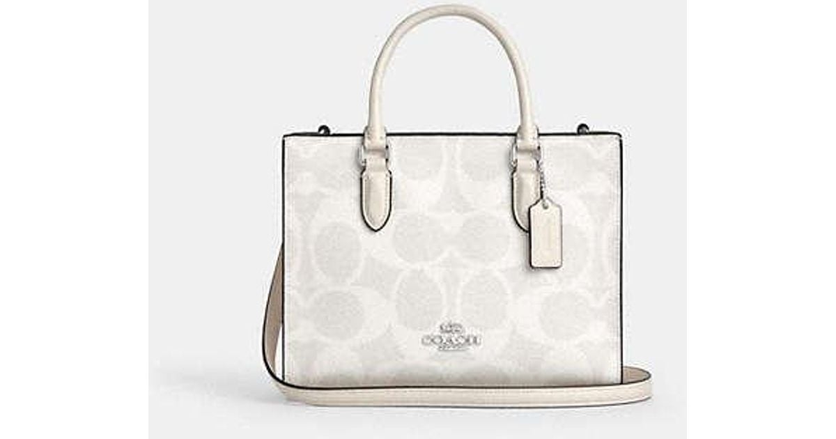 COACH Maggie Small Tote Bag In Signature Canvas in Black | Lyst