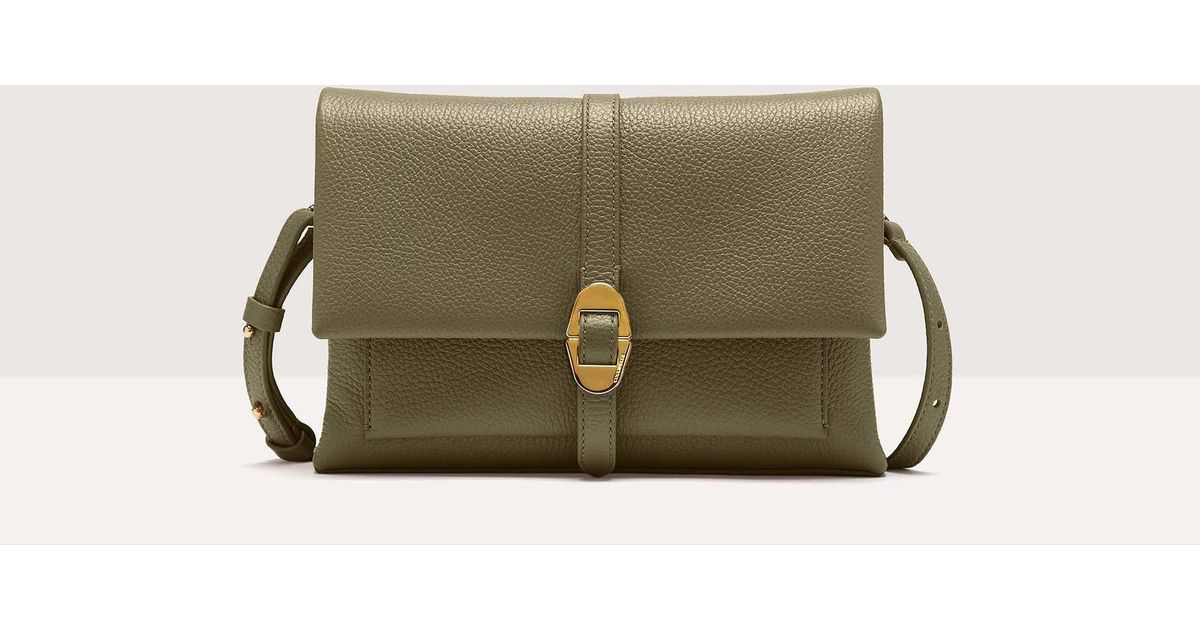 Coccinelle Grained Leather Shoulder Bag Dorian Small in Green | Lyst