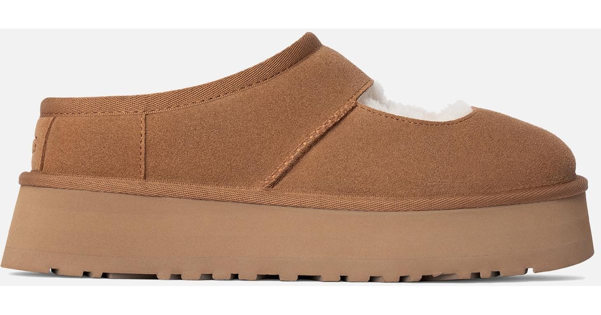 UGG Bea Suede Mary Jane Flats in Brown | Lyst