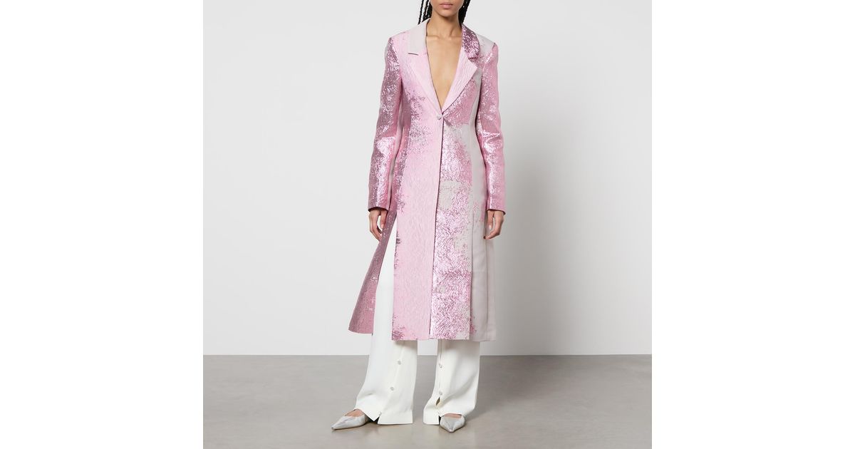 Stine Goya Aneta Jacquard Coat in Pink | Lyst UK