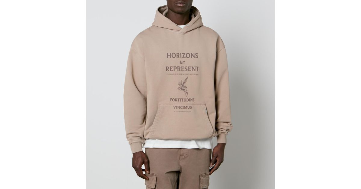 Represent Horizons Graphic Cotton-jersey Hoodie in Natural for Men | Lyst Represent Horizons Graphic Cotton-jersey Hoodie in Natural for Men | Lyst