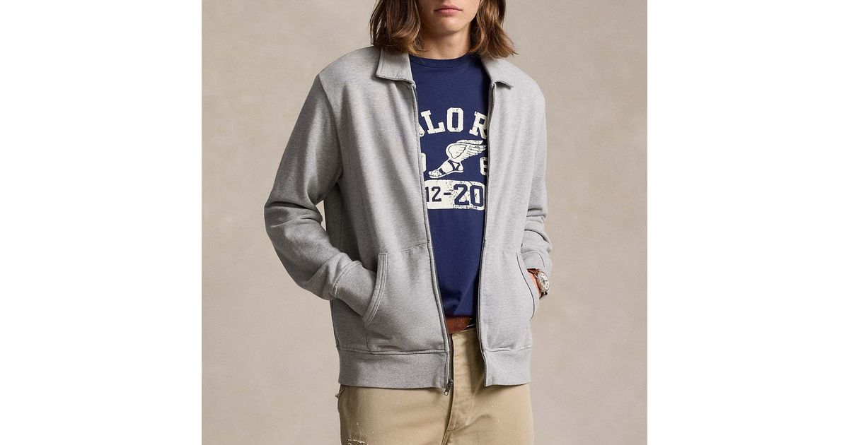 Polo Ralph Lauren Loopback Terry Cotton-Jersey Track Jacket in Blue for ...
