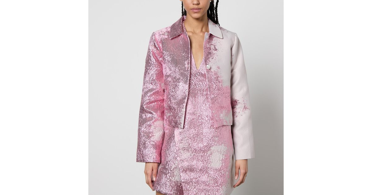 Stine Goya Kiana Jacquard Jacket in Pink | Lyst