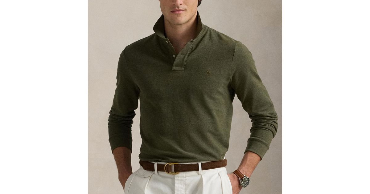 Polo Ralph Lauren Custom Slim-Fit Cotton-Piqué Polo Shirt in Green for Men | Lyst