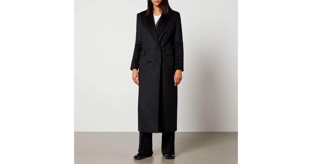 Max Mara Mach Virgin Wool Coat in Black | Lyst