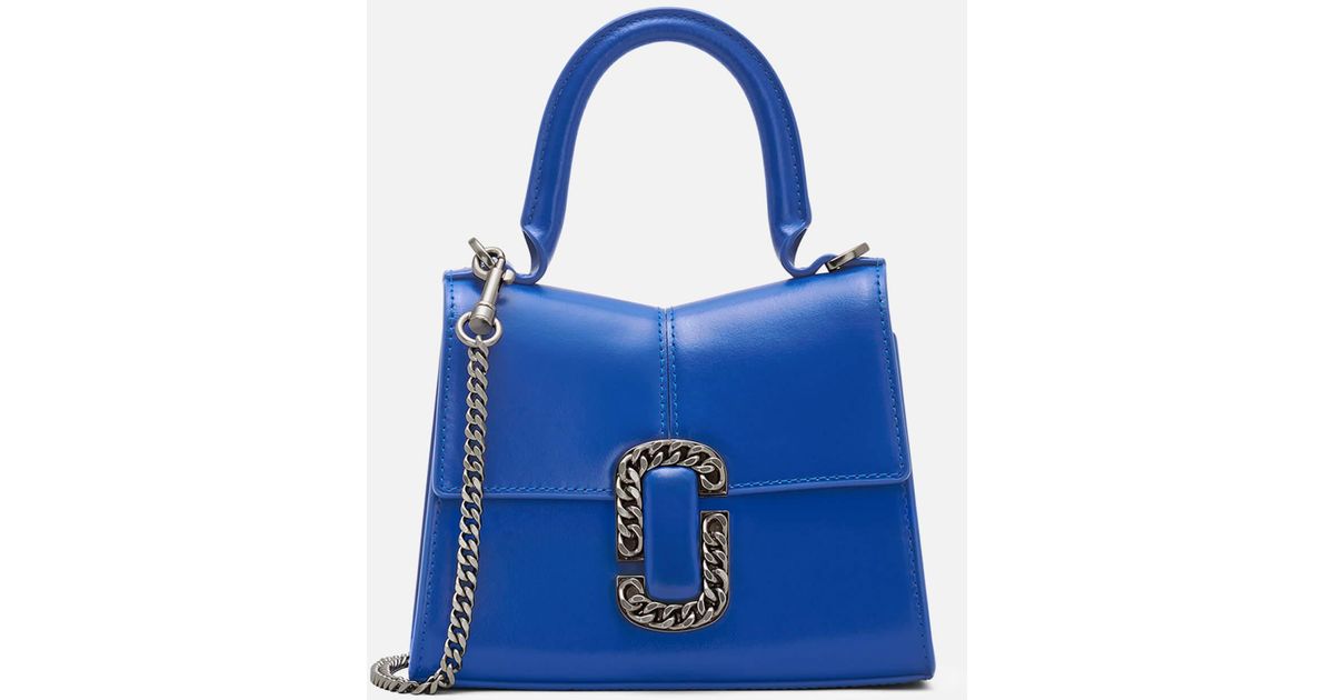 Marc Jacobs The Mini Top Handle St Marc Leather Crossbody Bag in Blue ...