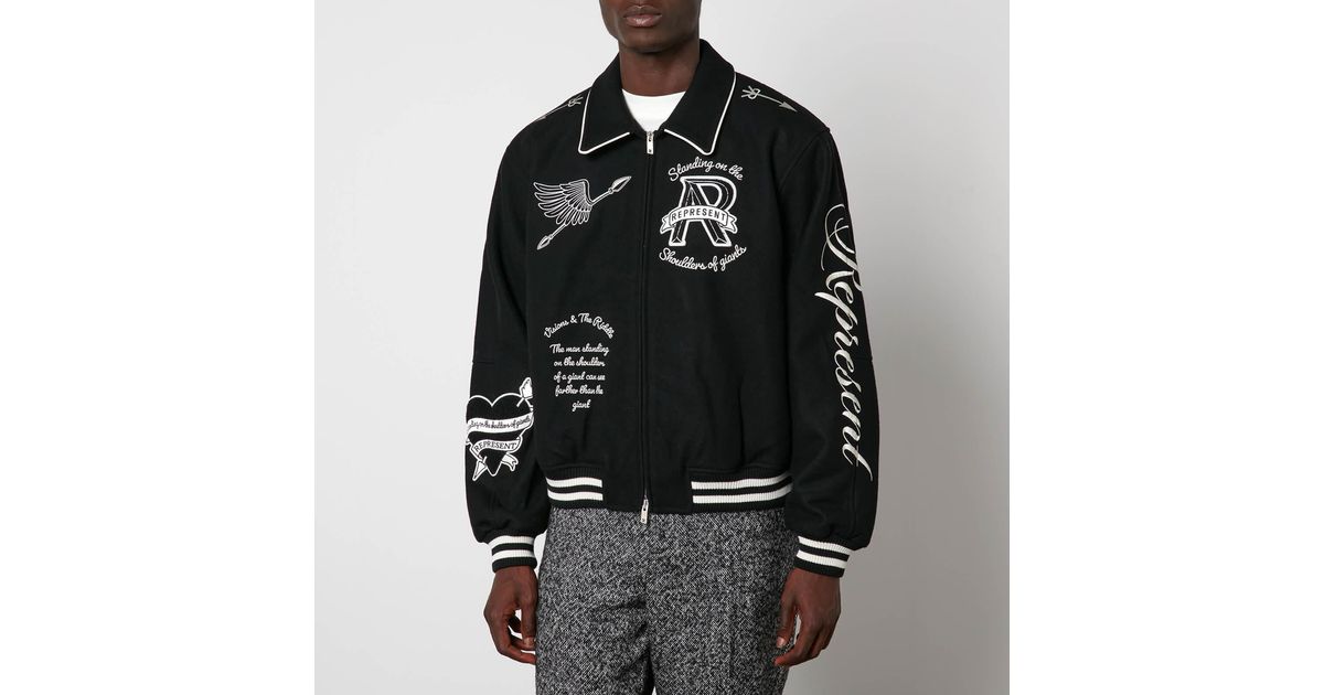 Represent Cherub Wool-blend Varsity Jacket in Black for Men Represent Cherub Wool-blend Varsity Jacket in Black for Men