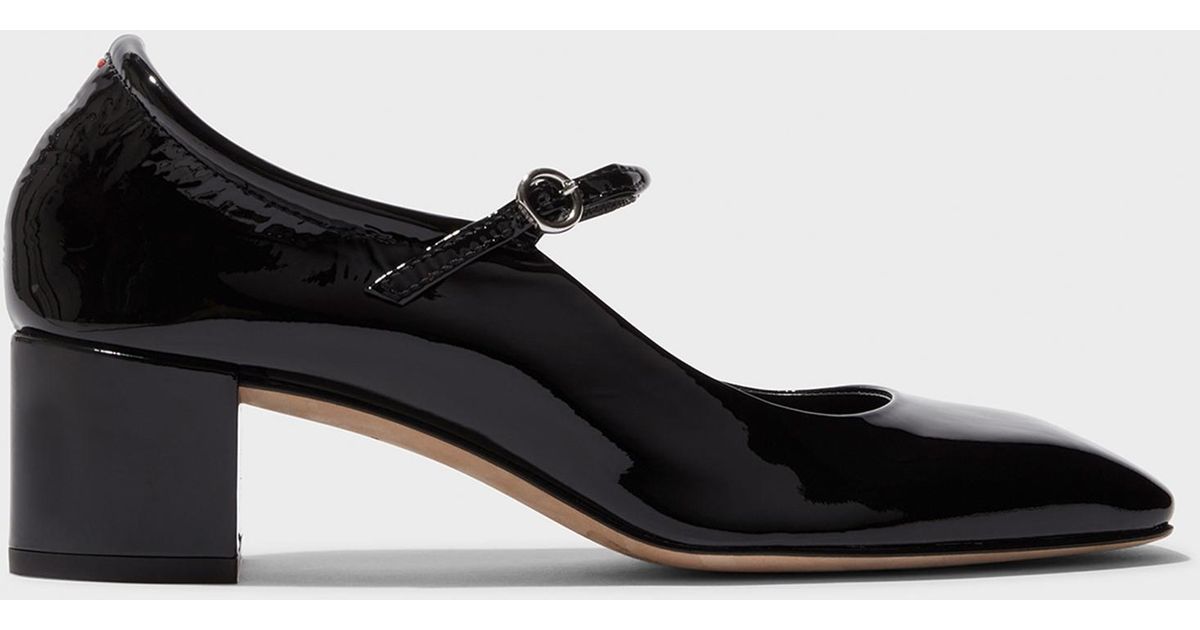 Aeyde Aline Patent Leather Mary Janes in Black | Lyst
