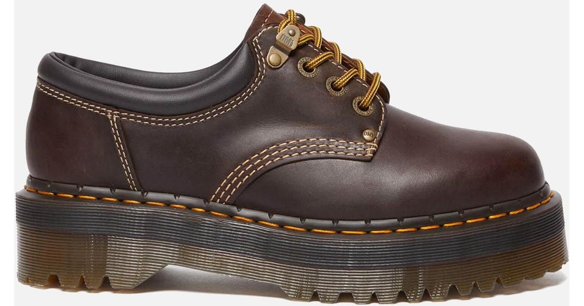 Dr. Martens 8053 Arc Crazy Horse Leather Platform Casual Shoes in Brown ...