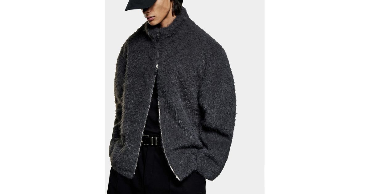 MKI Miyuki-Zoku Faux Fur Track Jacket in Black for Men | Lyst