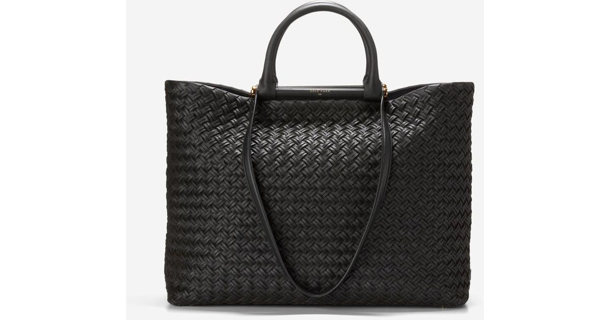Cole Haan Catherine Woven Tote Bag in Black | Lyst