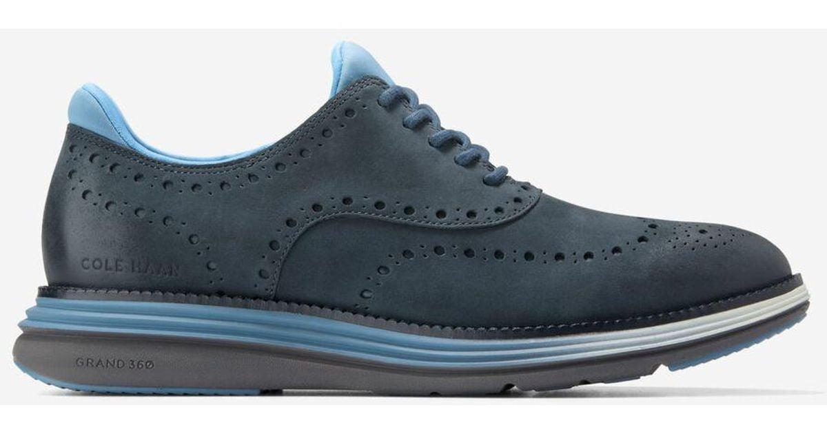 Cole Haan Men's Øriginalgrand Ultra Waterproof Wingtip Oxfords in Blue ...