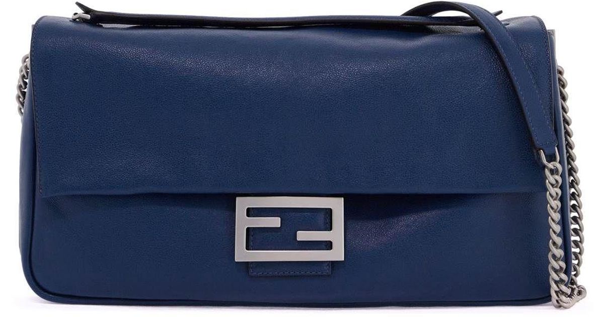 Fendi Large Chain Baguette Hand in Blue | Lyst