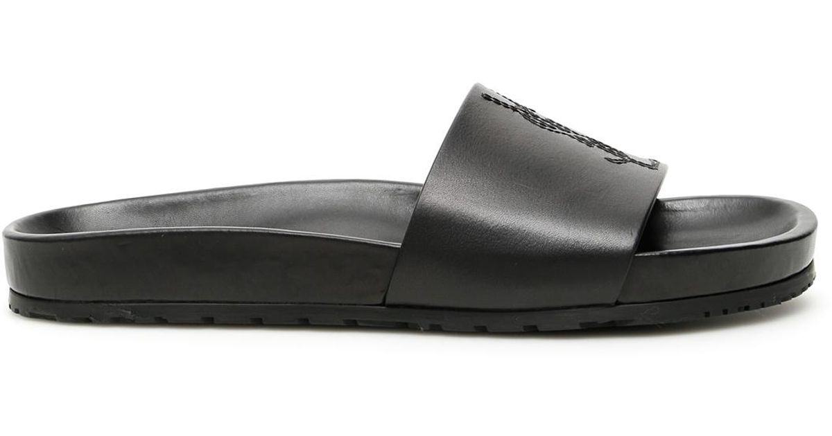Saint Laurent 'jimmy' Slide Sandals in Black for Men | Lyst