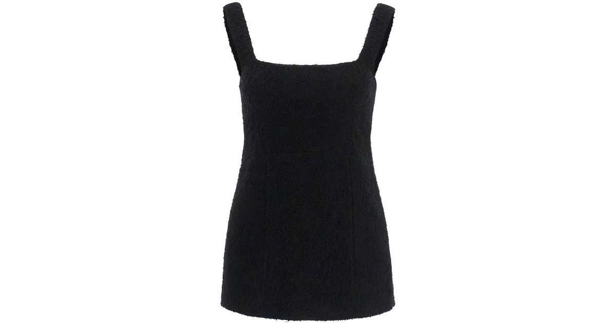 TOTEME Boucle Top Without Sleeves Square Neck in Black | Lyst