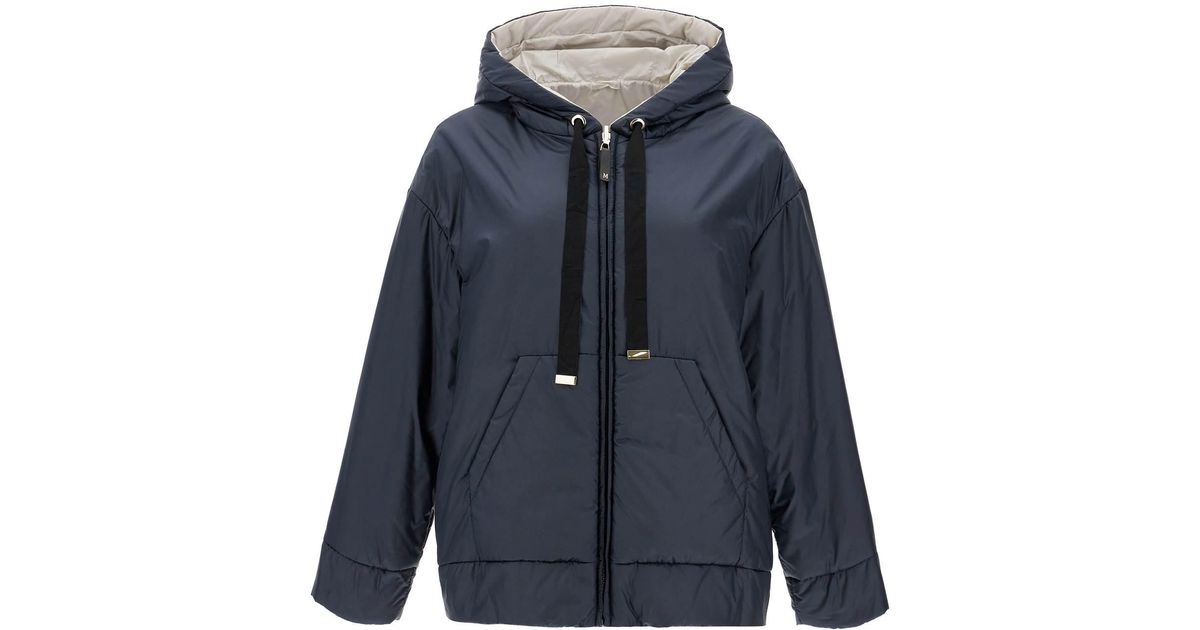 Max Mara Anti-Drop Canvas Jacket in Blue | Lyst