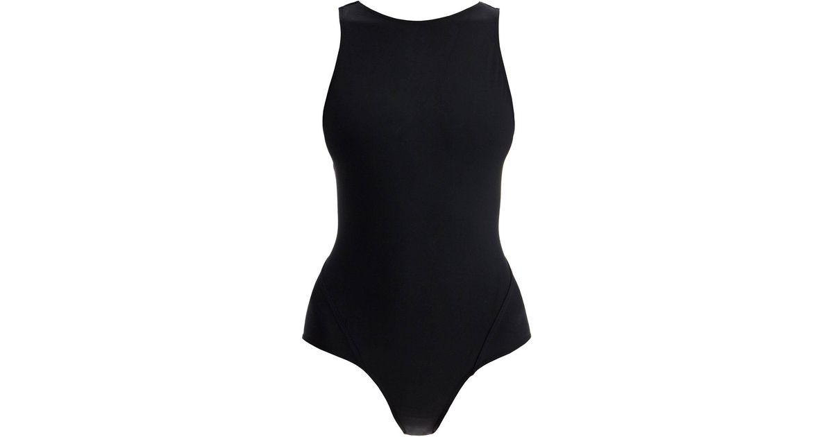 Alaïa One Piece Swimsuit With Logo In Black Lyst