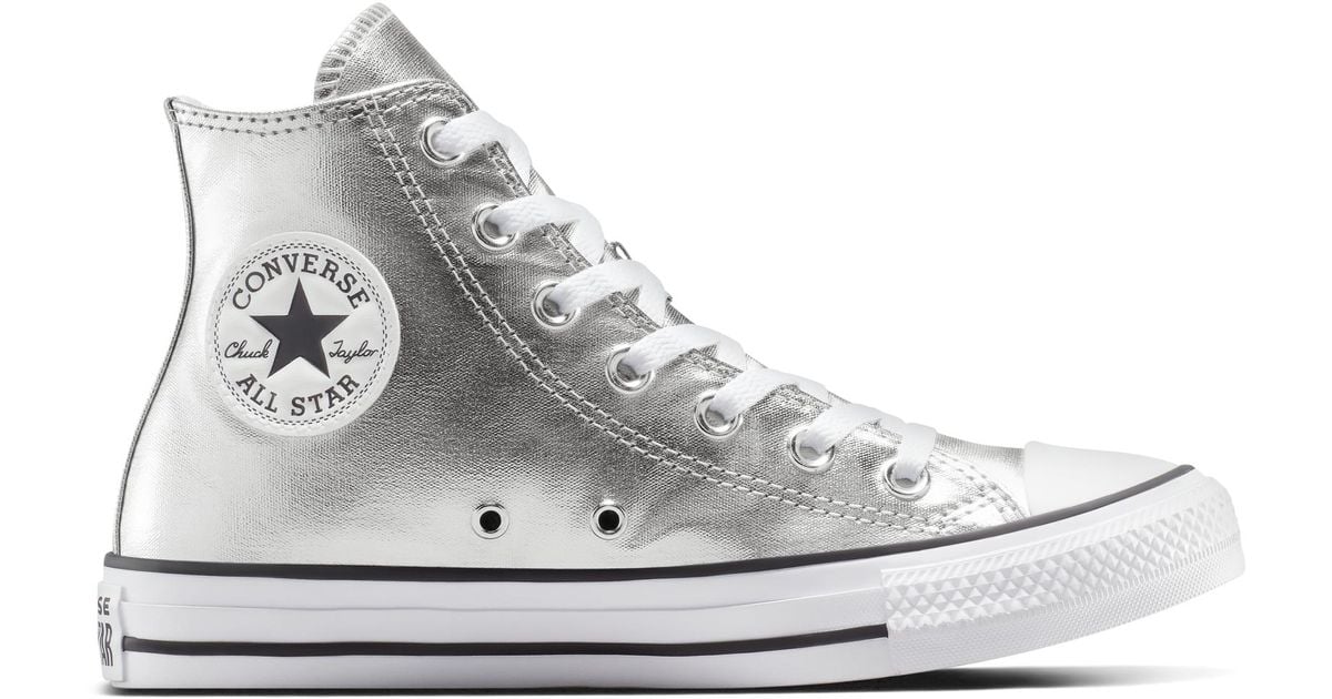 Converse Chuck Taylor All Star Metallic Canvas For in White | Lyst