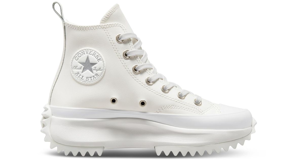 Converse Run Star Hike Platform Iridescent Leather in White | Lyst