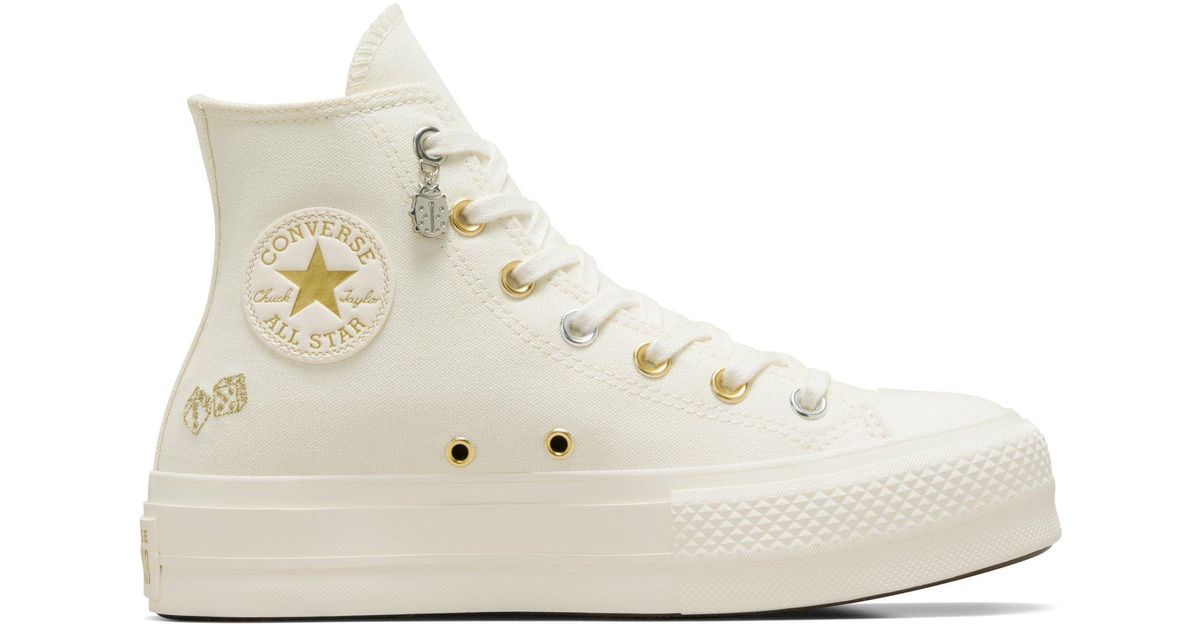 Converse Chuck Taylor All Star Lift Platform Luck Charms in White | Lyst